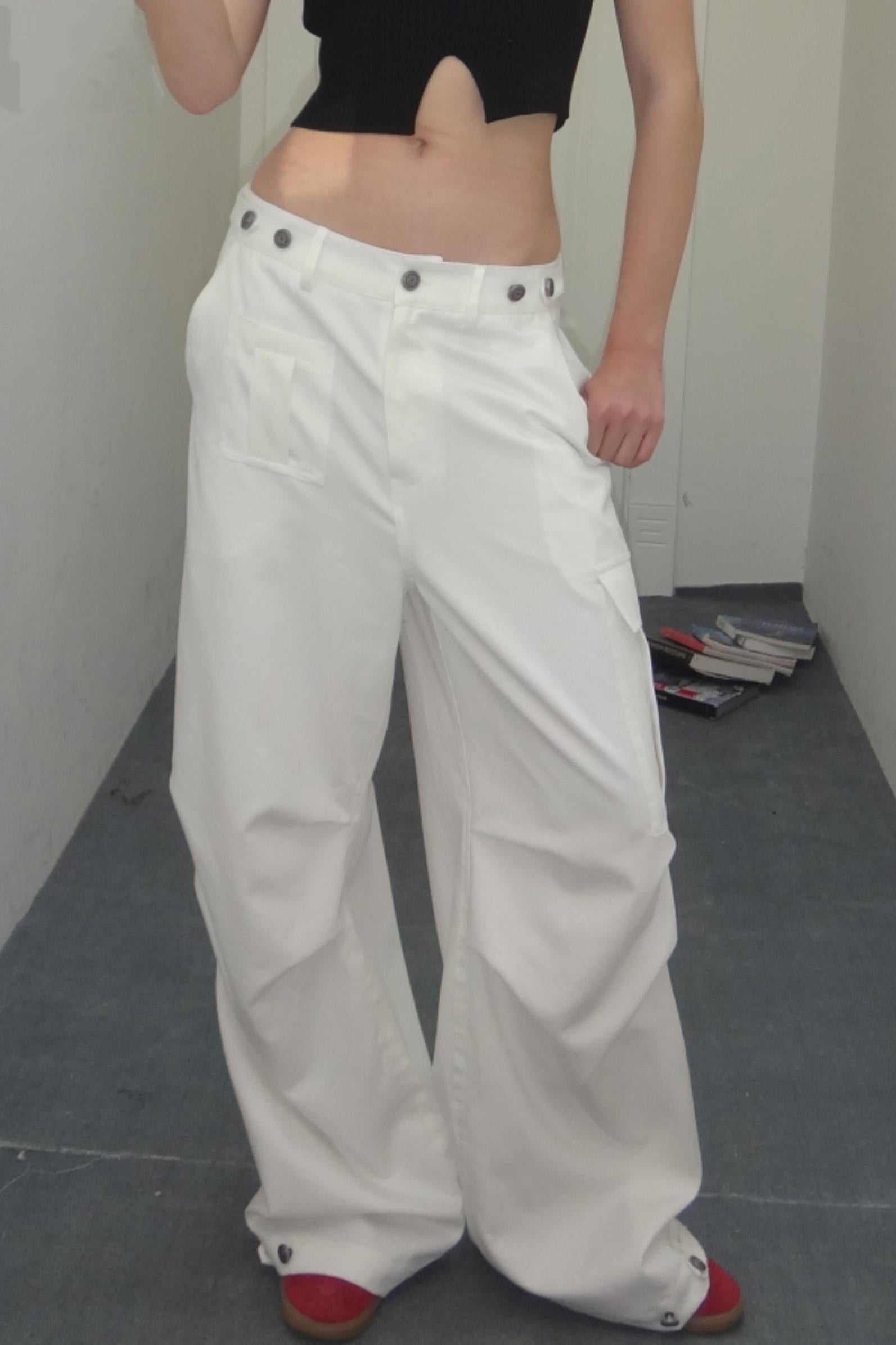Three-Dimensional Wide-Leg Work Pants – BellaModa