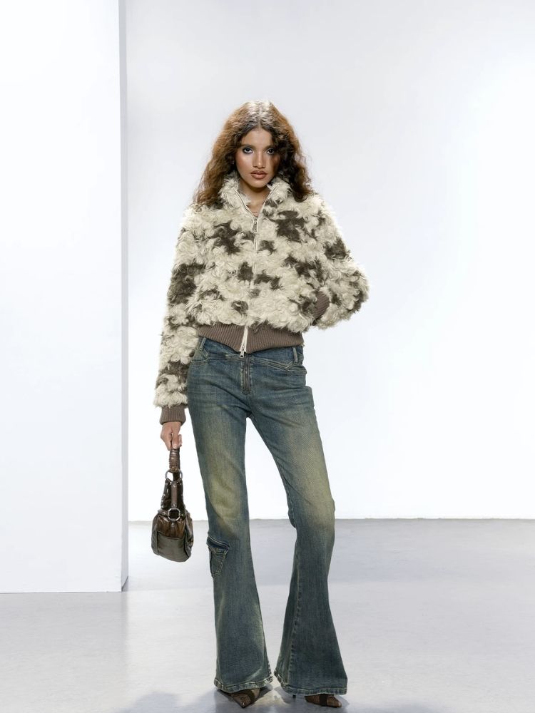 Rose Curly Eco Fur Coat – BellaModa