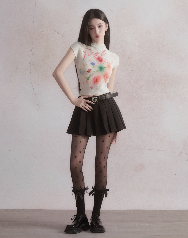 Waffle-style high-neck summer knit – BellaModa