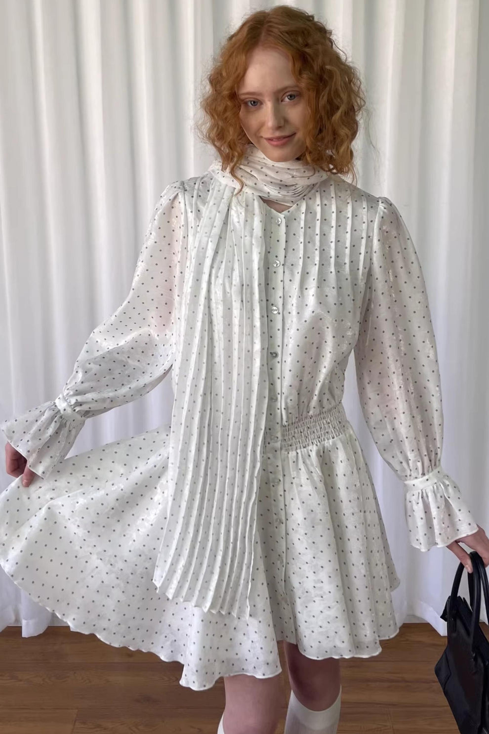 Lotus Leaf Polka Dot Dress – BellaModa