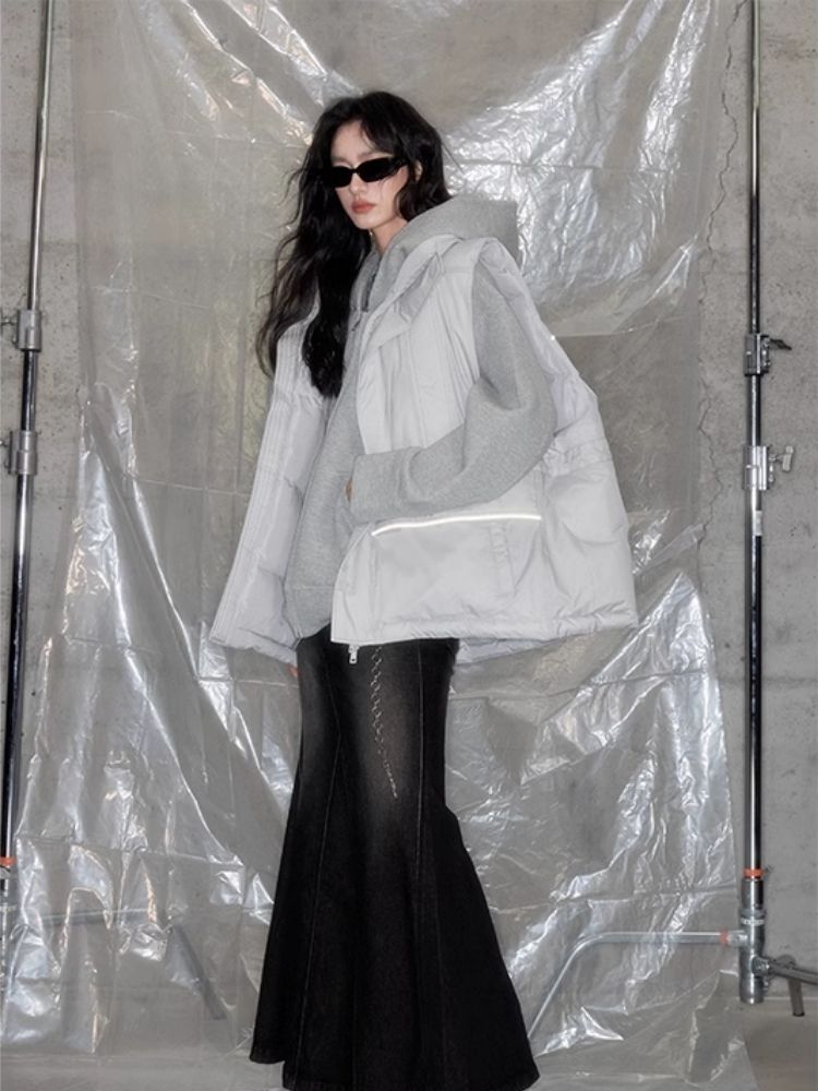 Loose Box Oversized Down Vest – BellaModa