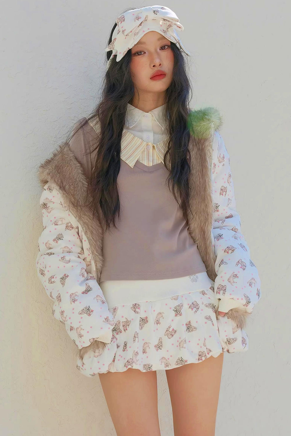 Cat Fur Rhinestone Skirt – BellaModa