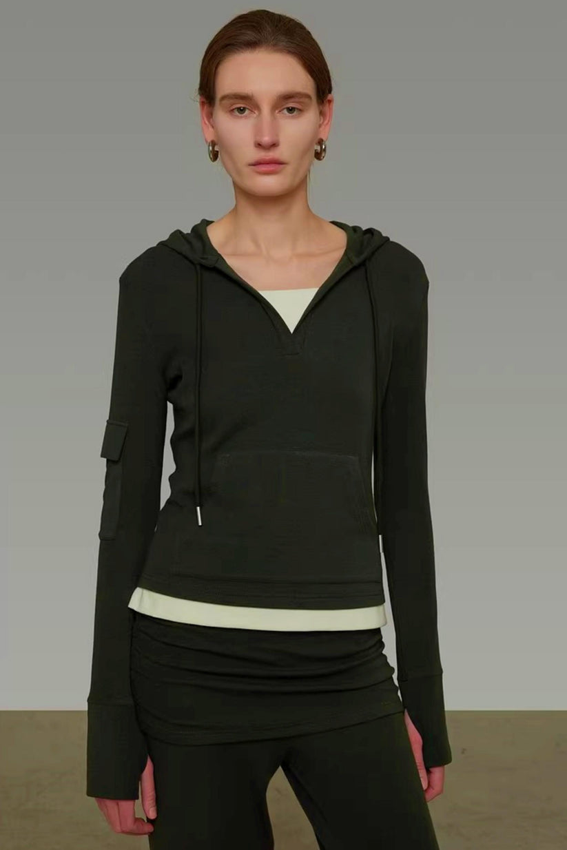 Color-Blocking Hooded Knit Suit Set-Up – BellaModa