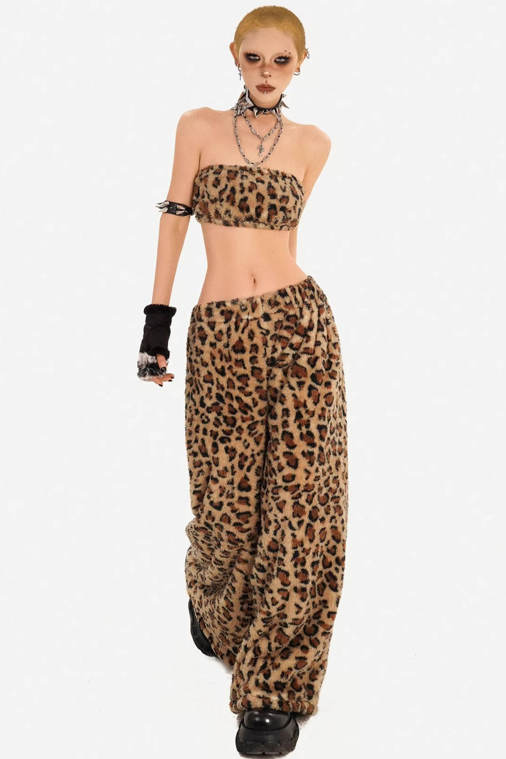 Leopard Print Tube Top And Pants Set – BellaModa