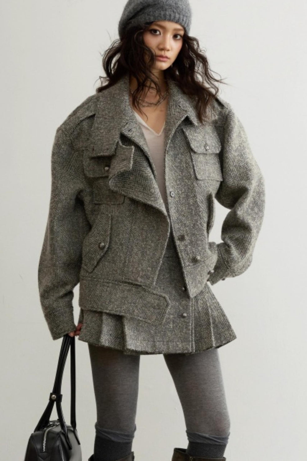 High-Tech Wool Herringbone Jacket Set-Up – BellaModa
