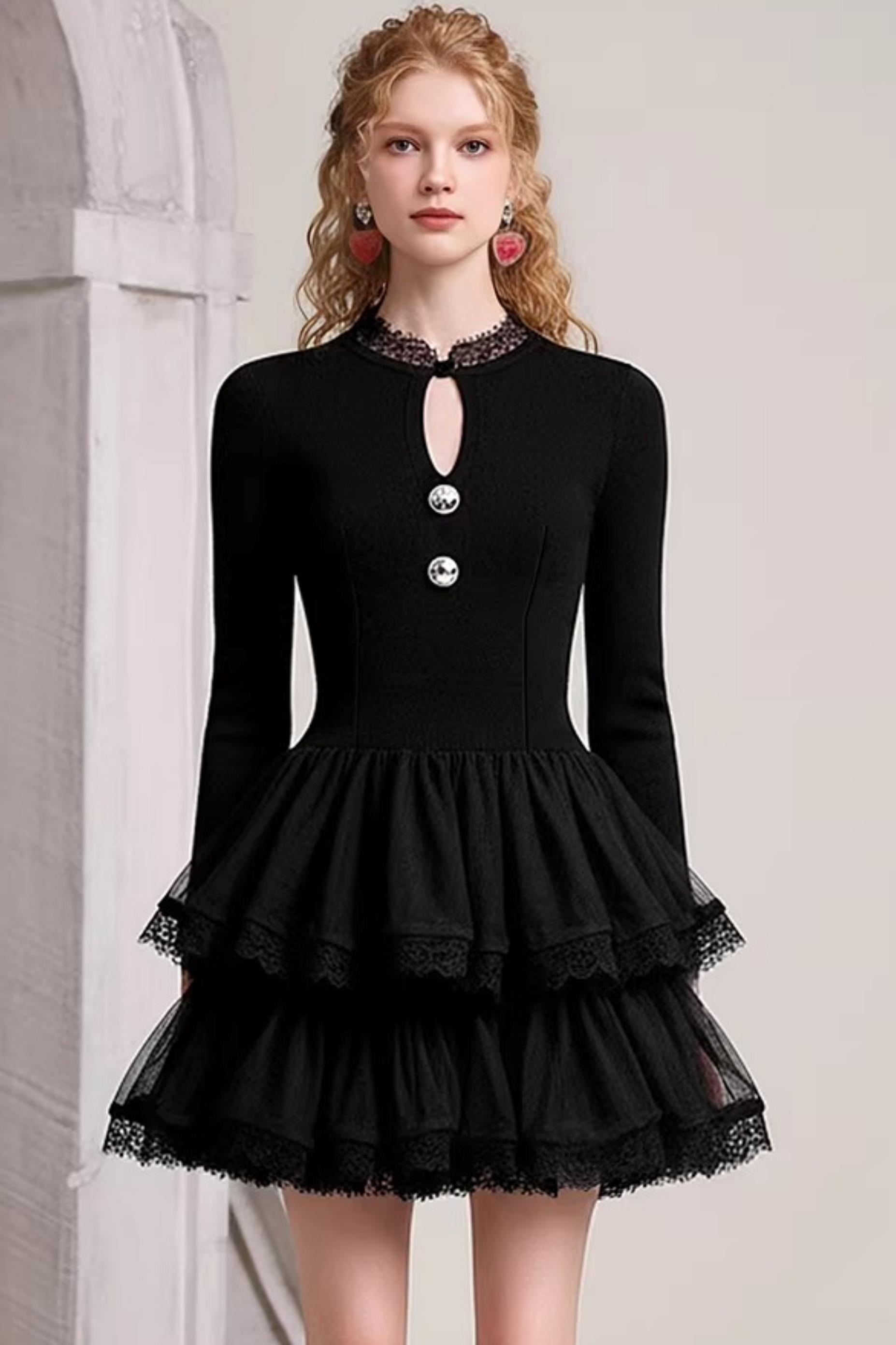 Silk Mesh Bell Sleeve Dress – BellaModa