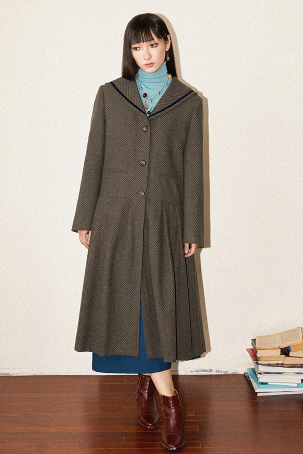 Retro Loose Fit Wool Coat – BellaModa