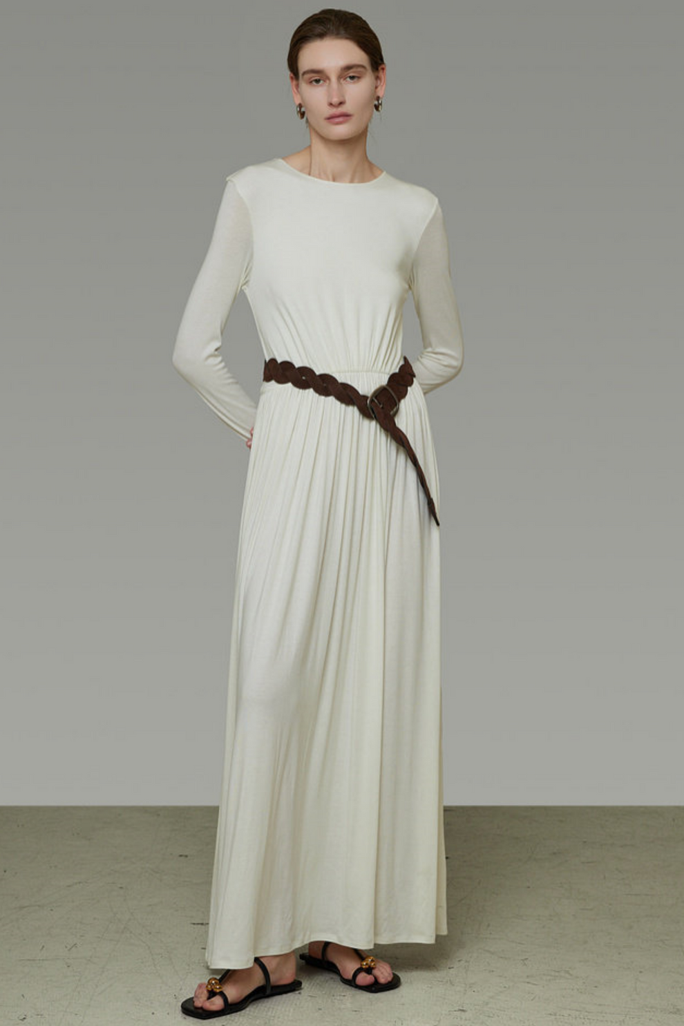 Textured Pleated Long Dress Set – BellaModa