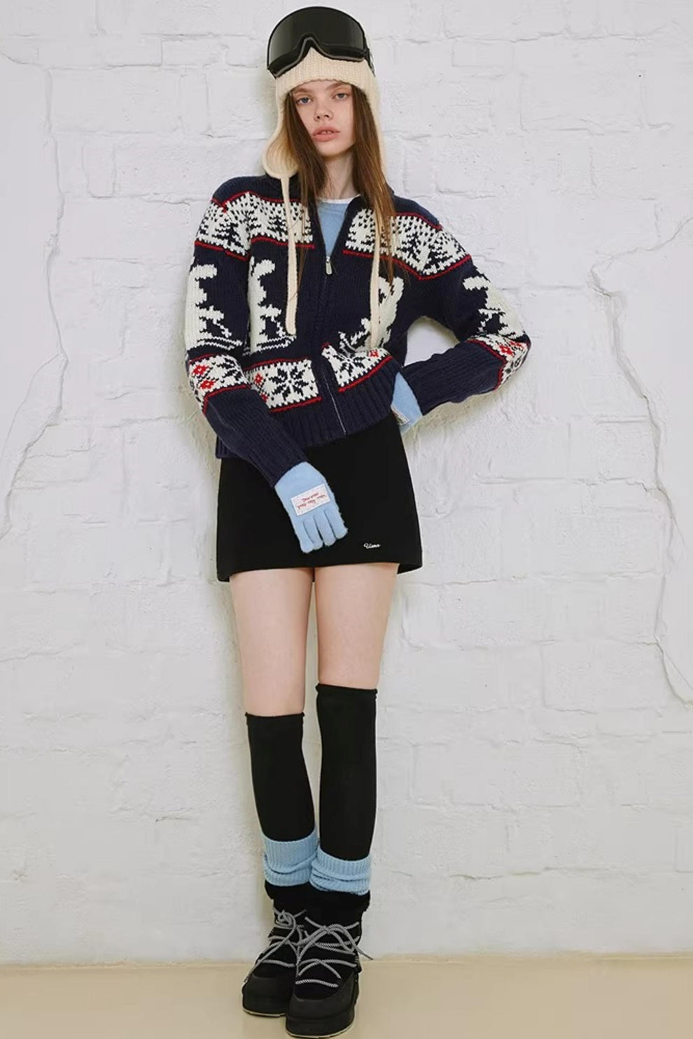 Navy Fair Isle Wool Cardigan – BellaModa