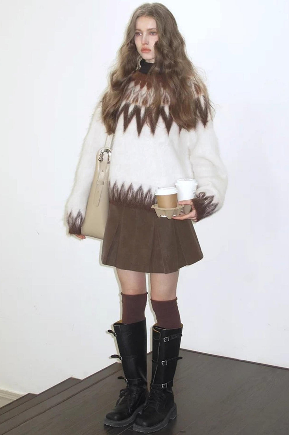 Caramel Camello Fair Isle Sweater – BellaModa