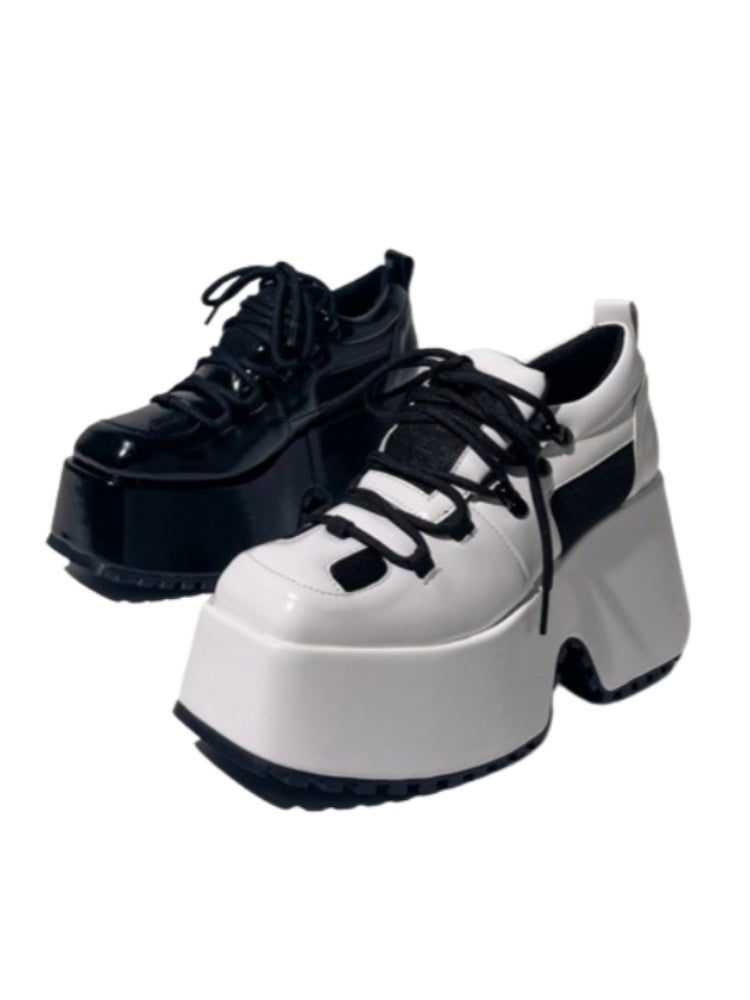 Derby Lace Up Square Toe Platform Shoes – BellaModa