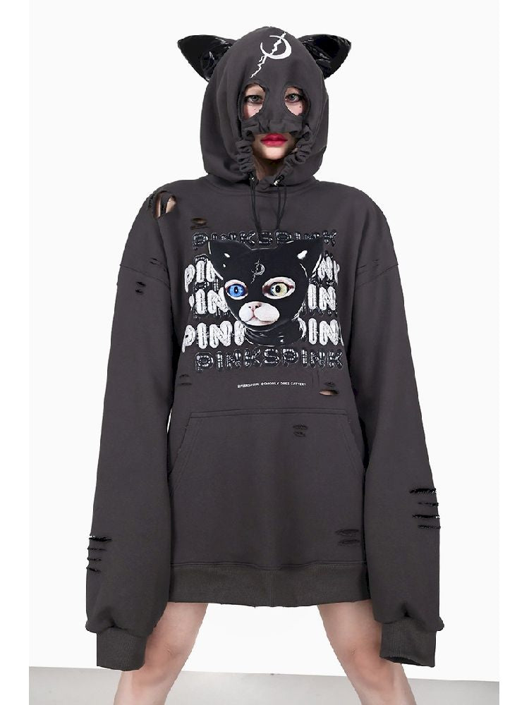 Devon Cat Ears Head Cover Hooded Sweatshirt – BellaModa