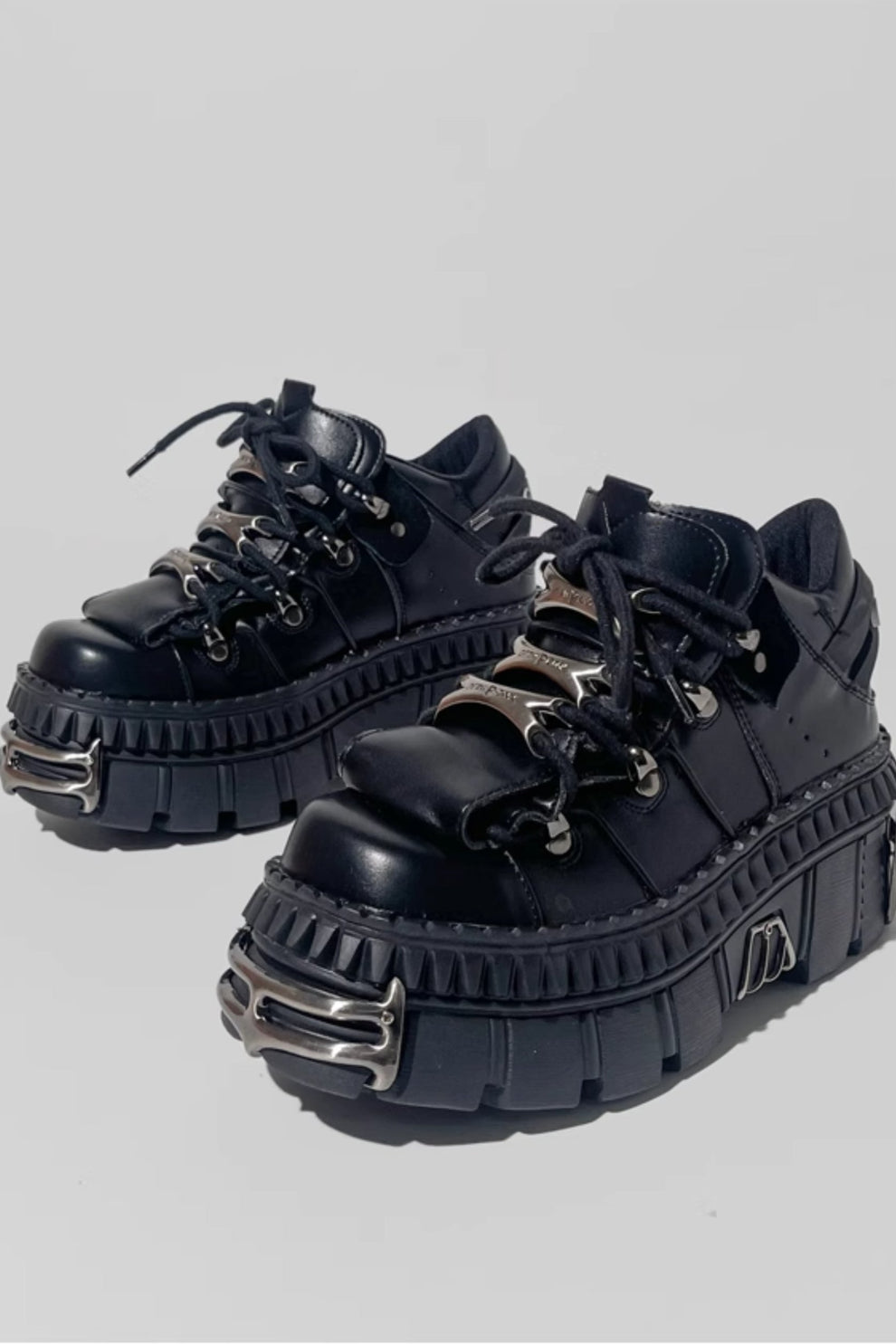 Metal punk style platform shoes – BellaModa