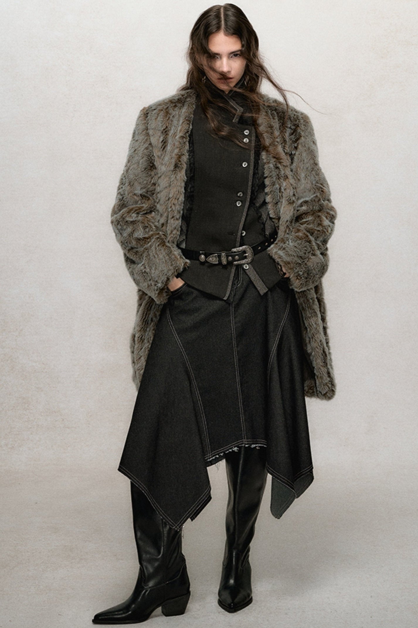 Vintage Stand Collar Split Panel Coat – BellaModa